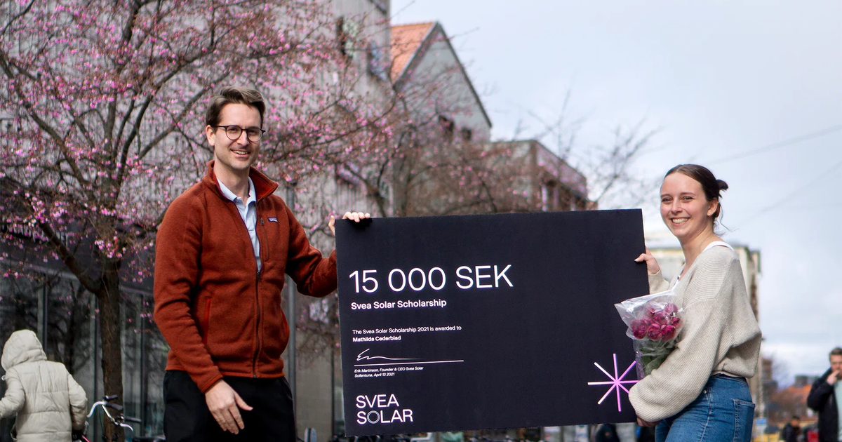Vinnaren av Svea Solars stipendium | Svea Solar